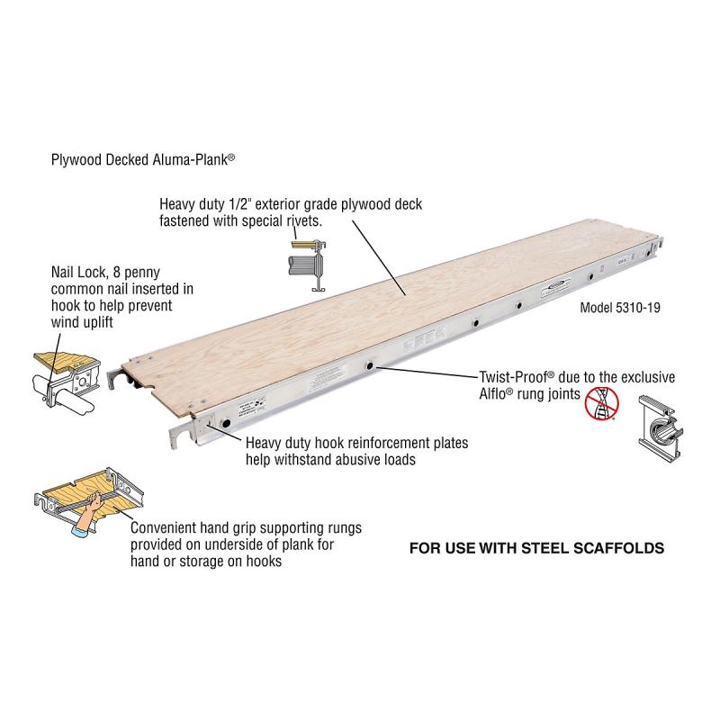 5307-24 Werner Co. 5307-24 7' Plywood Decked Aluma-Plank 24" Wide ...