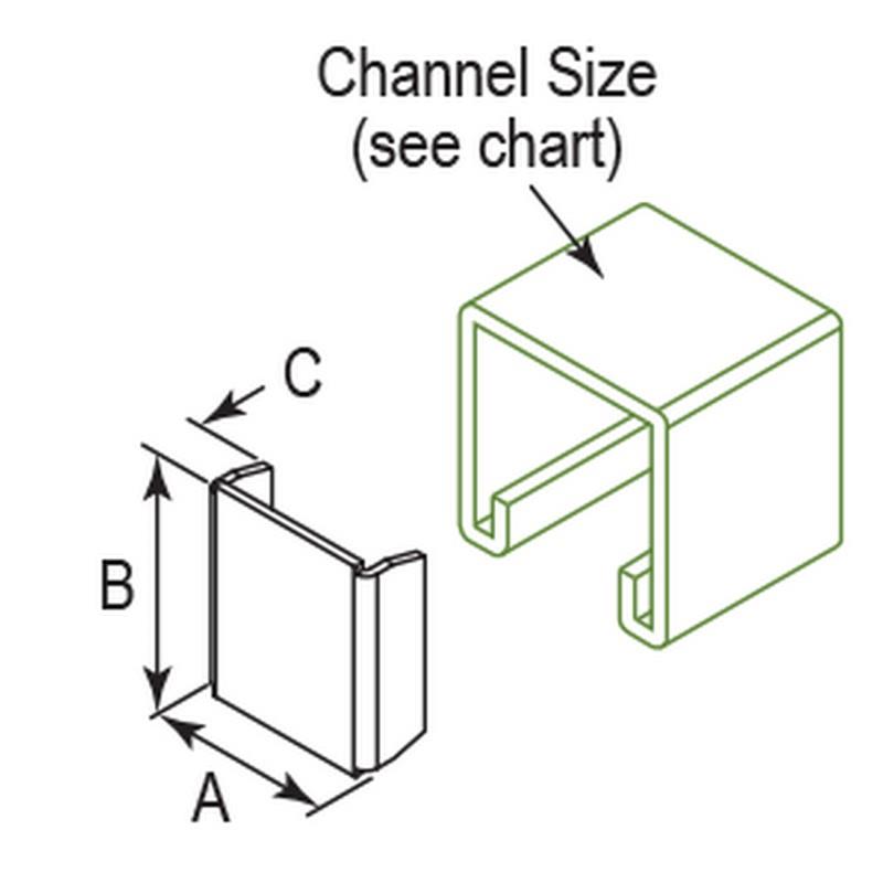 End Cap for 1-5/8" 14 Ga. Strut Channel | Atlantic Hardware Supply