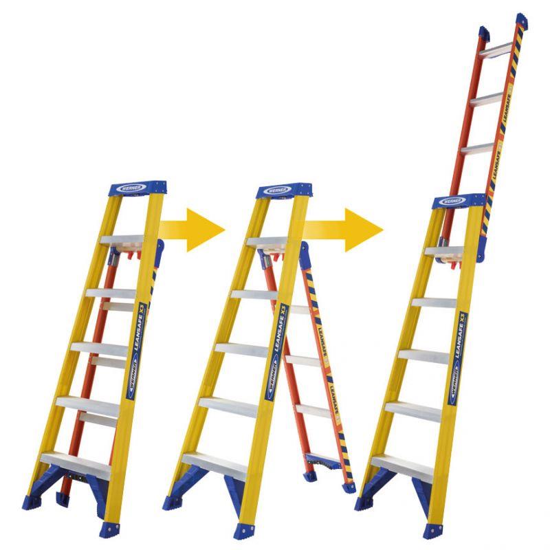 LDP7306 Werner Ladder 13FT REACH HEIGHT 3N1 MULTI-PURPOSE LADDER, 375LB ...