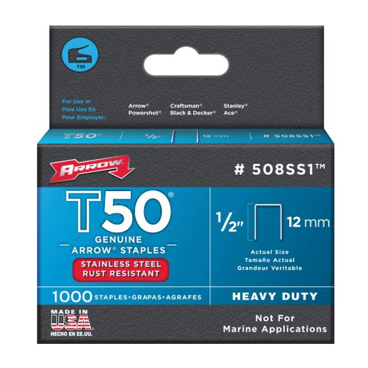 Arrow T50 Staples - 508SS1 | Atlantic Hardware Supply